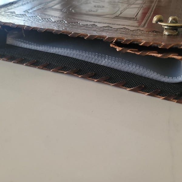 Plain Brown3/4 Leather Ring Binder Folder Handmade Leather Folder ...