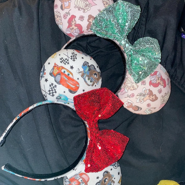 Blue Iridescent Sequin Mouse Ears, Blue Iridescent Velvet Mouse Ears ...
