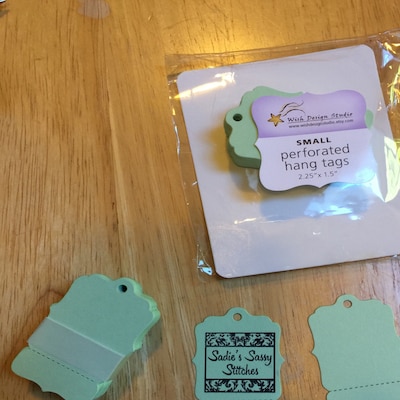 100 Perforated Hang Tags, Small Bracket Kraft Price Tags Blank With ...