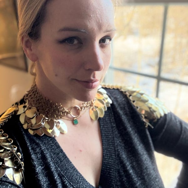 Scalemail & Chainmail Chain Pentagram Harness Pauldrons Festival ...