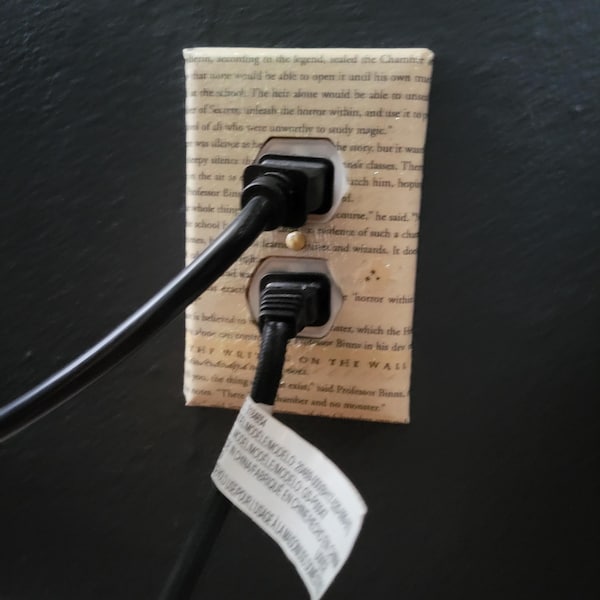 Book Page Wall Light Switch Plate With PICTURE, Light Switch Cover ...