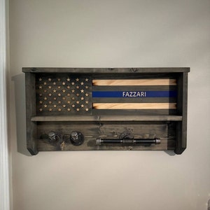 Rustic, Coat Rack, Duty/gear Rack, Wooden, American Flag subdued Colors ...