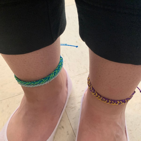 Braided Anklet, CUSTOMIZABLE Waterproof Adjustable String, Birthday ...