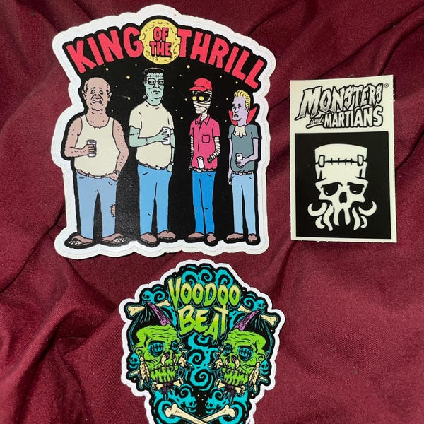 Rockabilly Big Bad Wolf Vinyl Sticker, Horror Punk Decal, Psychobilly ...