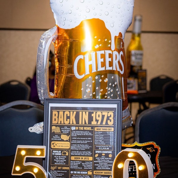 Back in 1973 Sign, Gold Birthday Newspaper Poster, Birthday Gift for ...