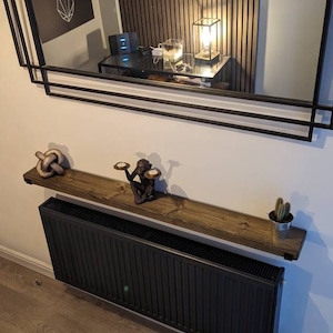 Rustic Radiator Shelf With Shelf Brackets - Etsy UK