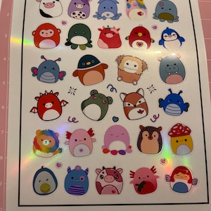 Adorable Squishmallow 3 Stickers Sheet in ONE Page PNG, JPF Plus Free ...