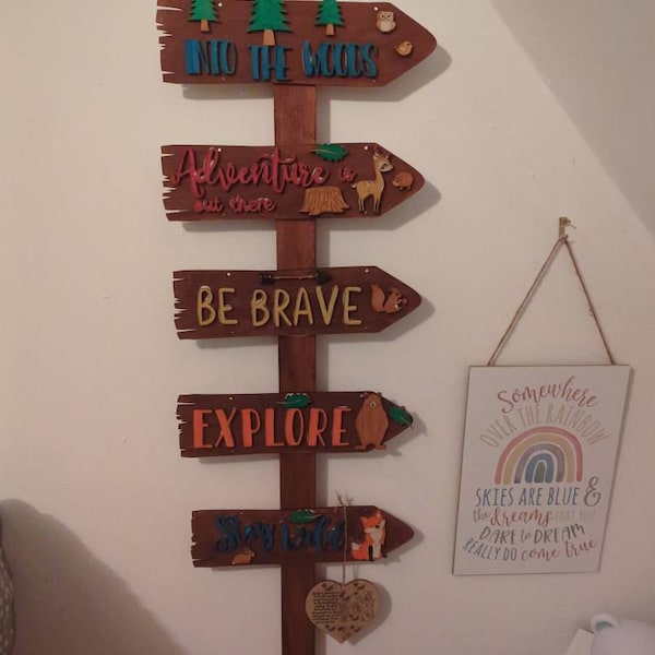 Blank Craft Kit Laser Cut Wooden MDF Direction Sign Theme Room Door ...