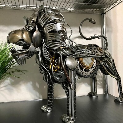 Scrap Metal Raven Sculpture - Etsy