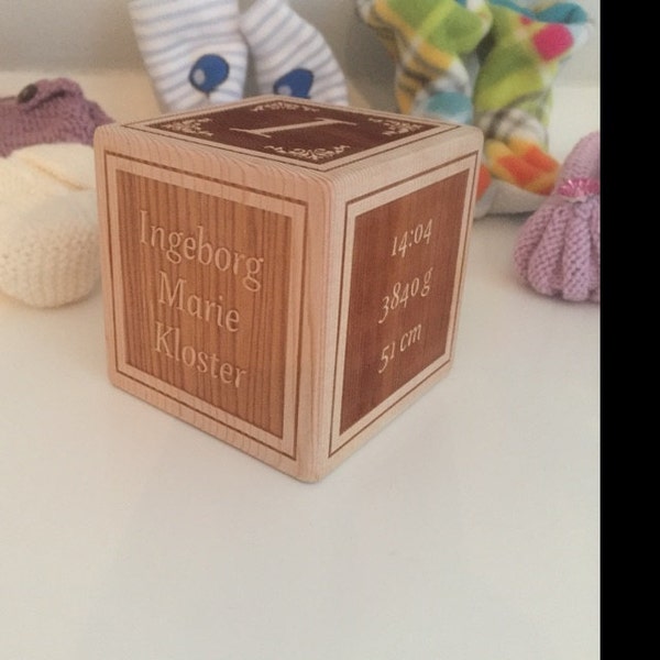 Baby Block New Parents Gift Personalized Gift for New Baby Gift Wood ...