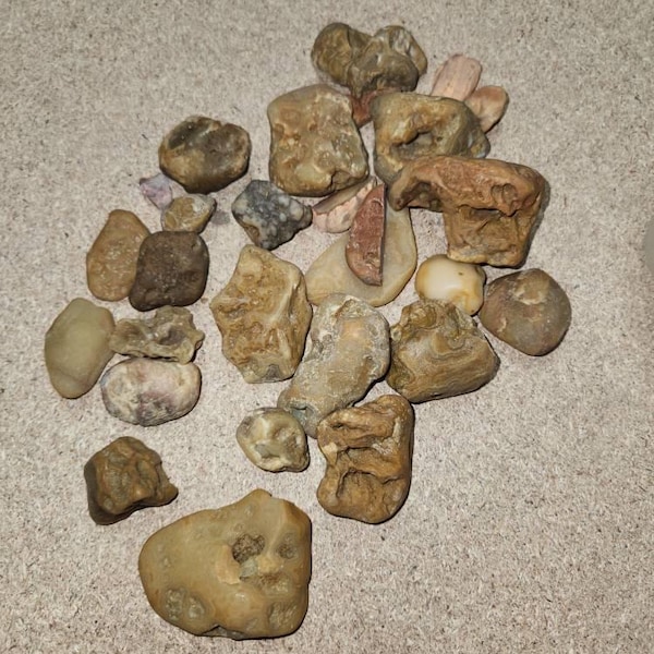 Rough Rock Mystery Bucket! Agates, MS Agates, LSA, Imperial Jasper ...