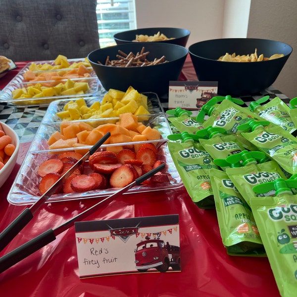 Disney Cars Food Tents Chalkboard - Cars Food Labels - Disney Cars ...