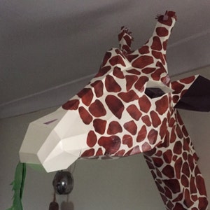 Paper Giraffe Trophy, Giraffe Head, Download, Paper Craft Animal, Faux ...