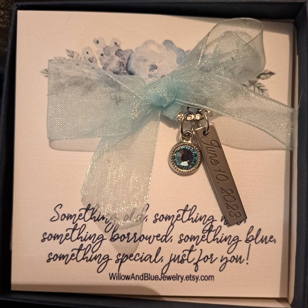Engraved Bride Gift From Mom Friend, Something Blue for Bride ...