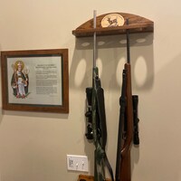Gun Rack 8-gun Solid Oak Wall Display for Rifles and Shotguns - Etsy Canada