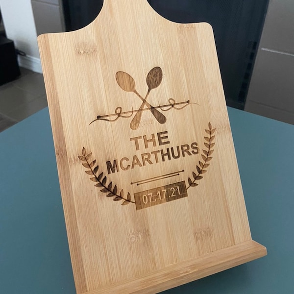 Recipe Holder Stand, Personalized Cook Book Stand, Housewarming, Chef ...