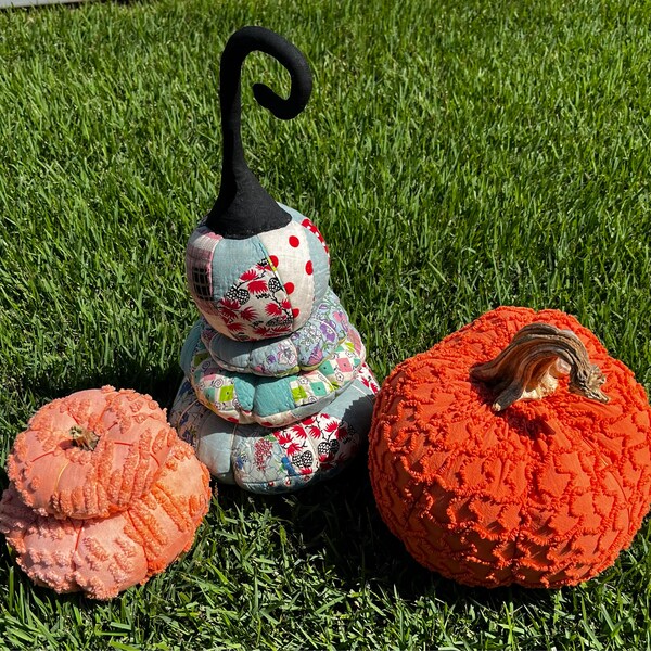 DIGITAL FILE Primitive Grungy Fall Pumpkin Gourds Printable Sewing ...