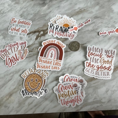 Boho Inspirational Quotes Svg Png Bundle, Printable Stickers ...