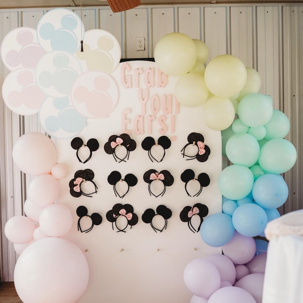 Printable Pastel Mickey Balloons, Disneyland Baby Shower Stand up Prop ...