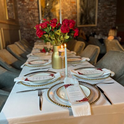 Red Roses Program and Menu Card Template Red Roses Gold Menu Card ...