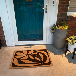 Spring Flowers Coir Doormat, Floral Front Door Decor, Floral Door Mat ...