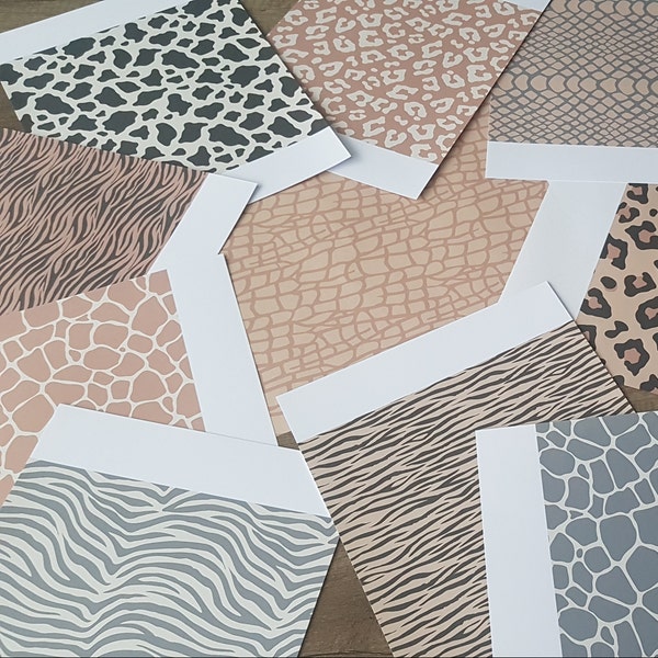 Vector Animal Prints Digital Paper Backgrounds, Wild Animal Skin, Fur ...