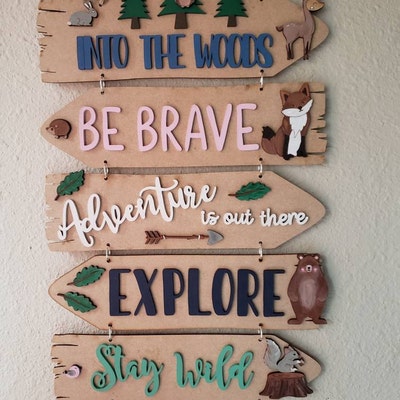 Blank Craft Kit Laser Cut Wooden MDF Direction Sign Theme Room Door ...