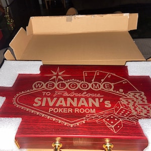 Personalized Poker Gift Set, Custom Engraved Poker Game Box, W/poker ...