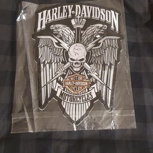 Harley Davidson WINGS SKULL Large Back Patch for Custom Biker Vest - Etsy