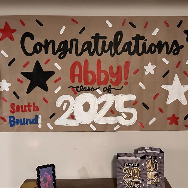 Graduation Banner, Kraft Paper Banner, Butcher Sign, Birthday Banner ...