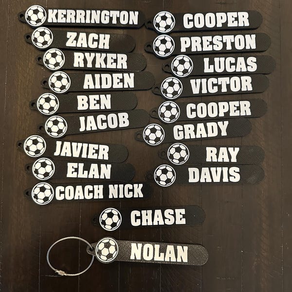 Personalized Soccer Keychain, Soccer Name With Number, Keyring ...