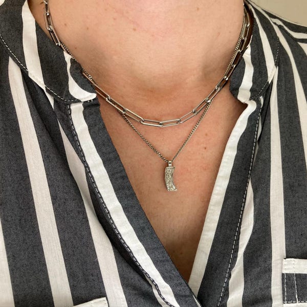 Double Chain Gold Necklace Set of 2, Combo Necklaces Set, Custom Gift ...