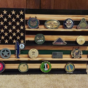 Thin Red Line/ Fire Fighter Challenge Coin Display | Etsy