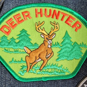 DEER HUNTER PATCH Hunting Iron-on Embroidered Applique Buck Season ...