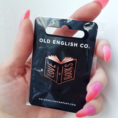 Love Books Enamel Pin Rose Gold and Black Enamel Pin Fun - Etsy