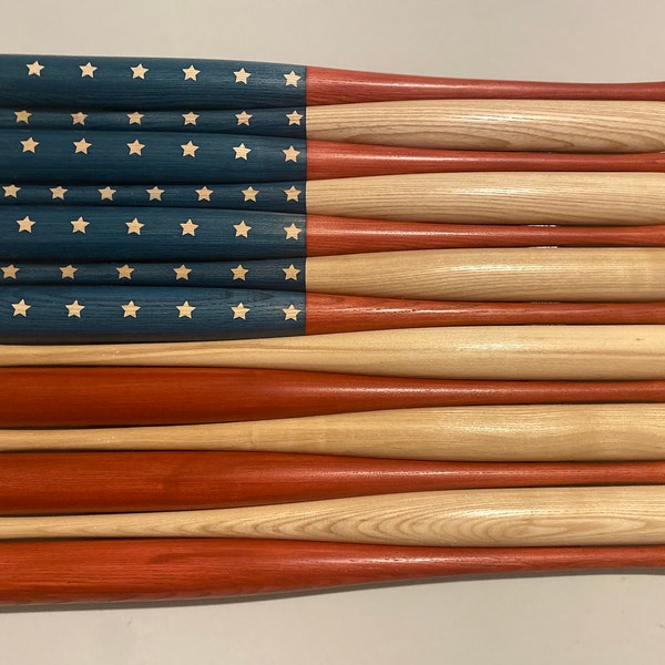 Rustic Baseball Bat American Flag Made With 30 Inch Bats - Etsy