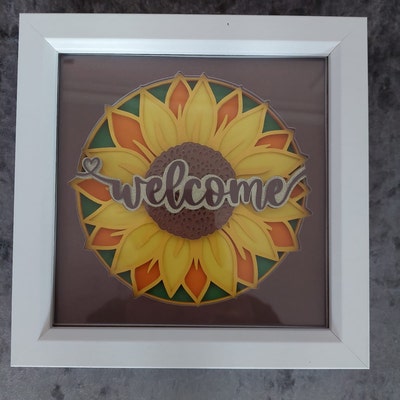 Sunflower Shadow Box Svg, Welcome Shadow Box Svg, Shadow Box Svg ...