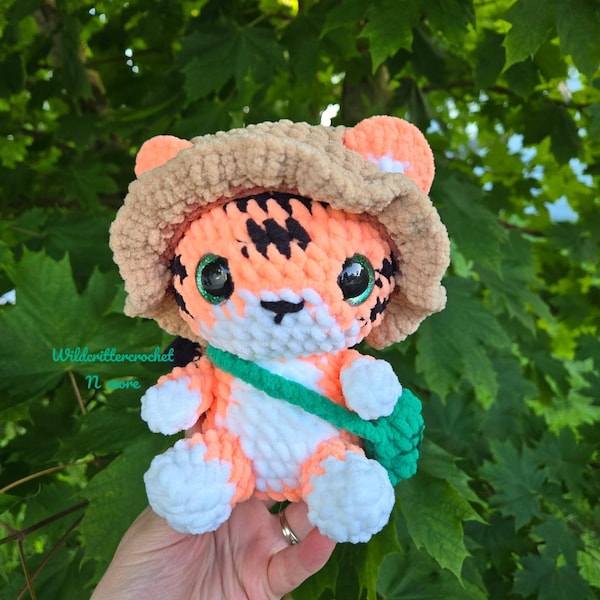 Baby Tiger Crochet Pattern | Safari Tiger | Cute Tiger With Safari Hat ...