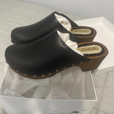 Brown Italian Leather Clogs MY3230 MARRONE - Etsy