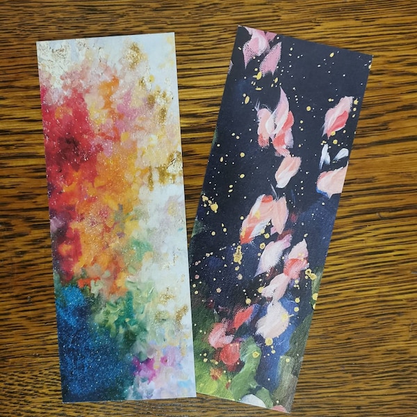 Bookmark Bundle X4, Floral, Bookmarks, Flower Art, Double-sided ...