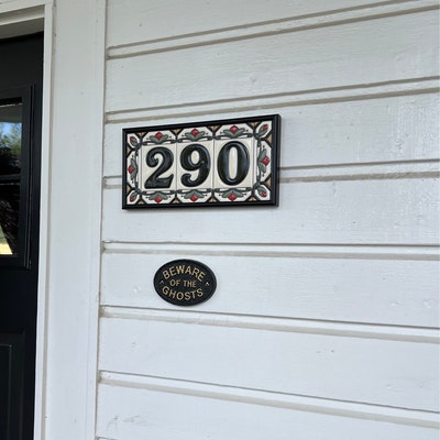 House Numbers Address Tiles Framed Set Custom Address Tiles Sign Hand ...