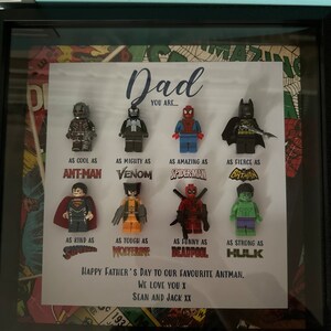 Personalised Daddy/dad Superhero Box Frame, Personalised Frame for Him ...