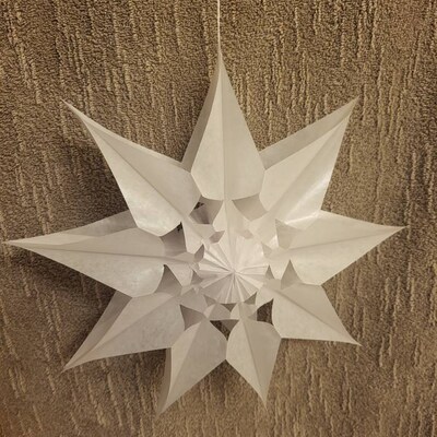 White Paper Star Snowflakes Set of 3/paper Bag Snowflake/paper Bag Star ...
