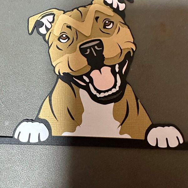 Pit Bull SVG, Staffordshire Dog PNG, Peeking Dog Design #1, Layered ...