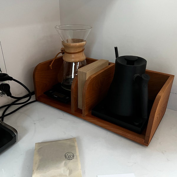 Handmade Wooden Pour Over Coffee Station: Minimalist Coffee Caddy, 2 ...