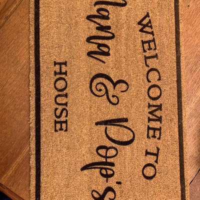 Hello Goodbye Happy Welcome Mat Glad You Are Here Happy - Etsy
