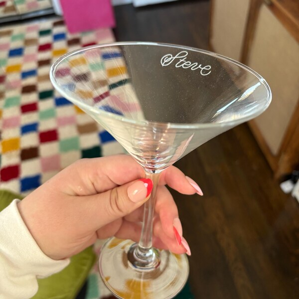 Calligraphy Engraved Martini Glass Personalized Housewarming Gift New ...