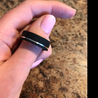 Saw Cut Titanium Wedding Ring - Etsy