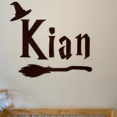 Wizard Nursery Sign Baby Name Sign Wizard Custom Wood Name Sign Over ...