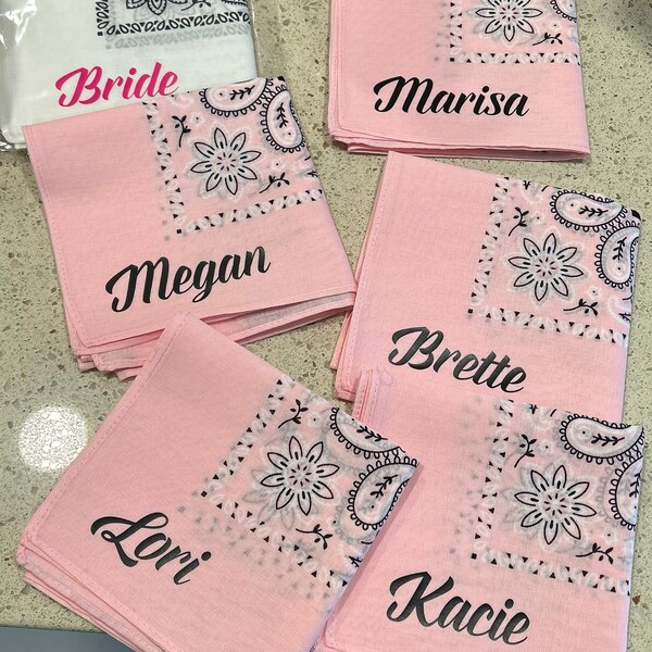 Custom Bandana's | Personalized Bachelorette Bandana's | Cowgirl Disco ...